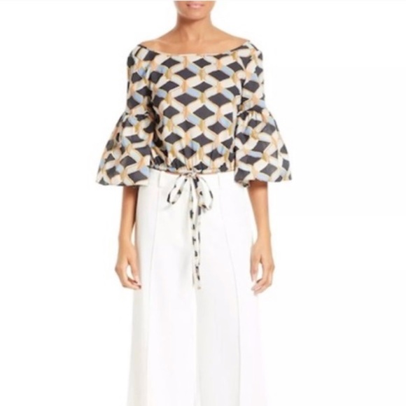 Milly | Tops | Milly Lydia Chain Print Cropped Top | Poshmark